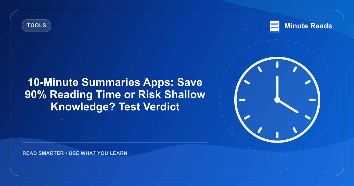 10-Minute Summaries Apps: Save 90% Reading Time or Risk Shallow Knowledge? Test Verdict — MinuteReads blog thumbnail