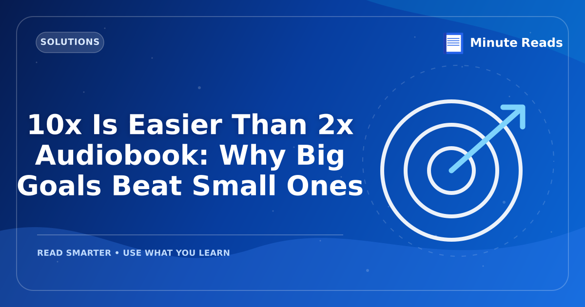 10x Is Easier Than 2x Audiobook: Why Big Goals Beat Small Ones — MinuteReads blog thumbnail