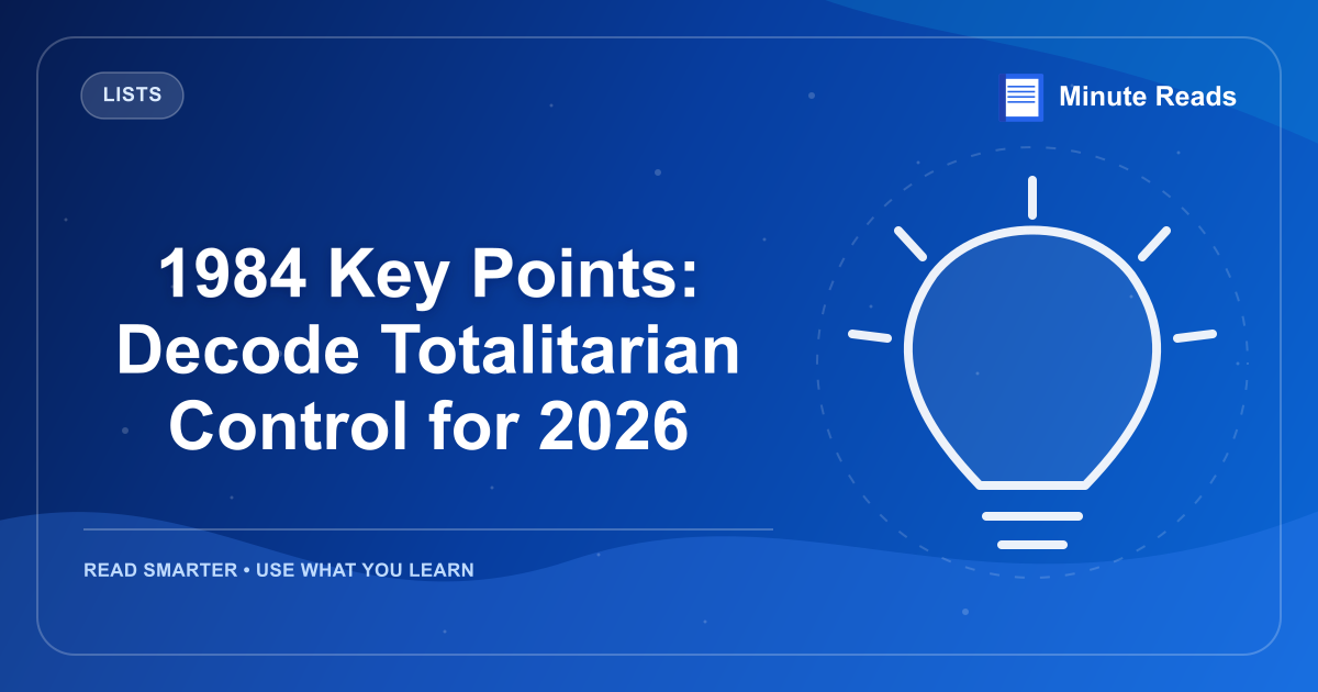 1984 Key Points: Decode Totalitarian Control for 2026 — MinuteReads blog thumbnail