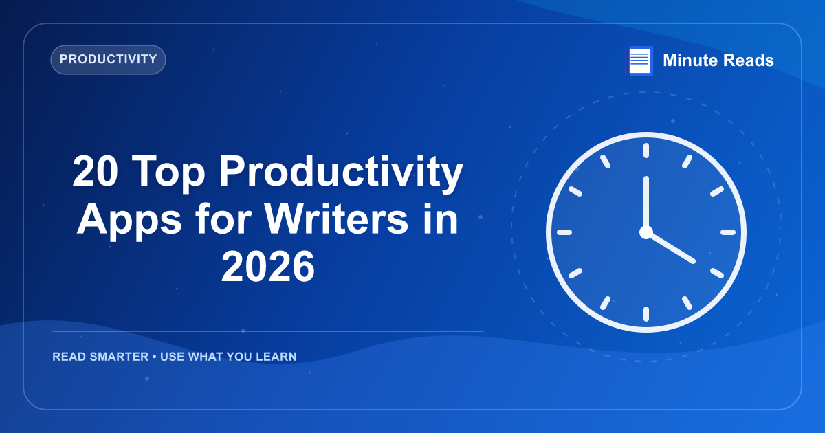 20 Top Productivity Apps for Writers in 2026 — MinuteReads blog thumbnail