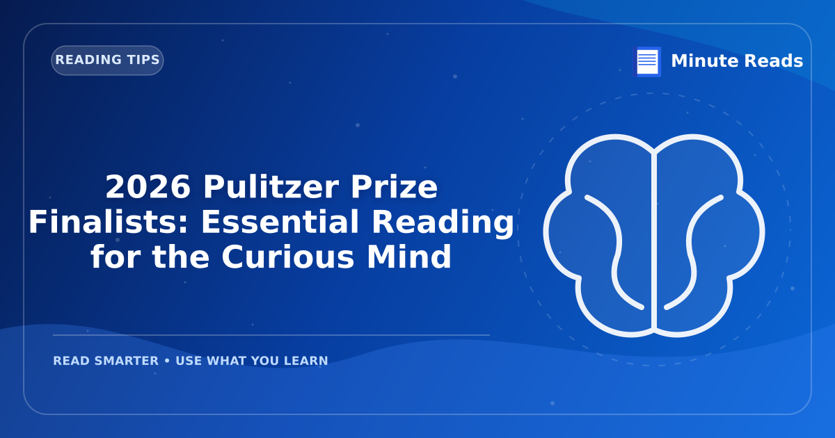 2026 Pulitzer Prize Finalists: Essential Reading for the Curious Mind — MinuteReads blog thumbnail