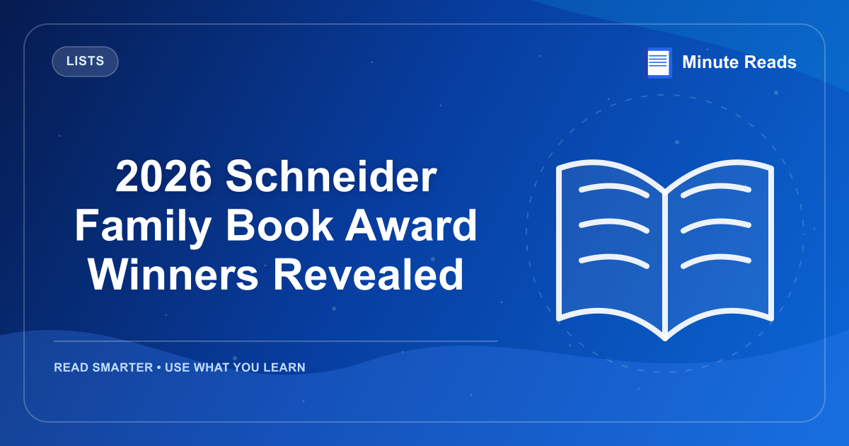 2026 Schneider Family Book Award Winners Revealed — MinuteReads blog thumbnail