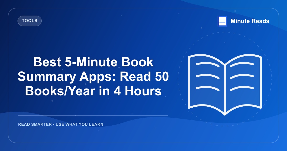Best 5-Minute Book Summary Apps: Read 50 Books/Year in 4 Hours — MinuteReads blog thumbnail