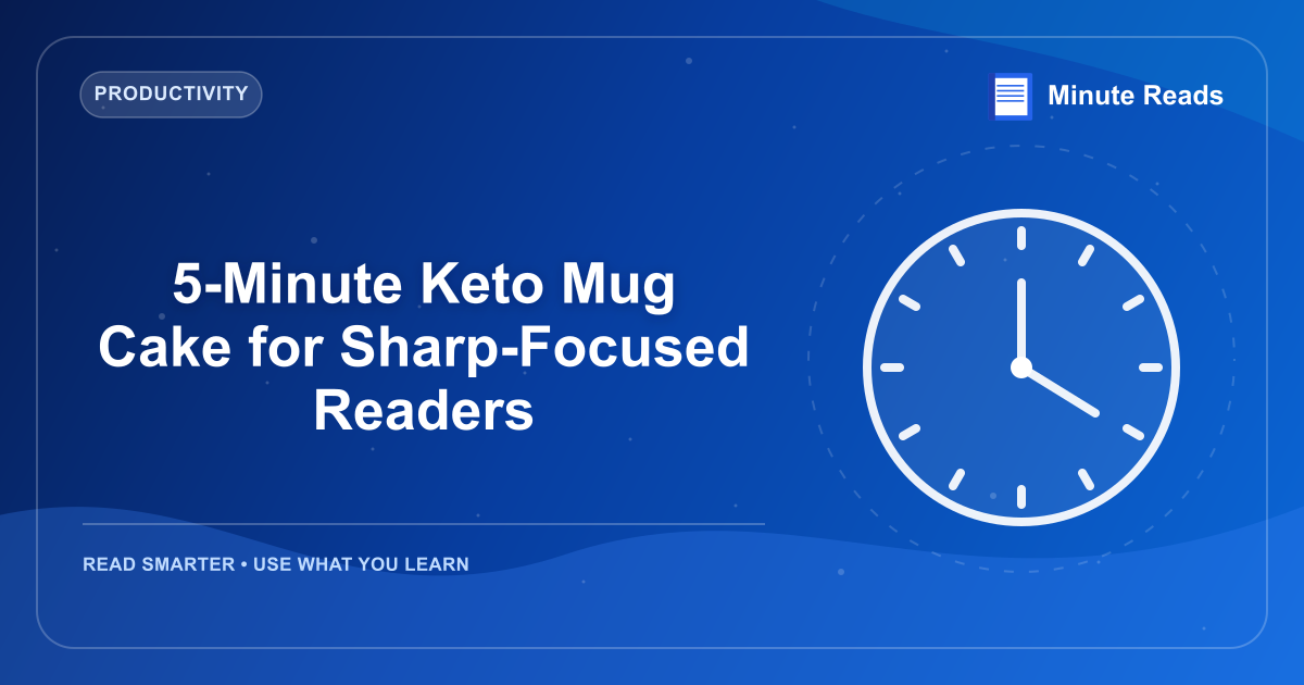 5-Minute Keto Mug Cake for Sharp-Focused Readers — MinuteReads blog thumbnail