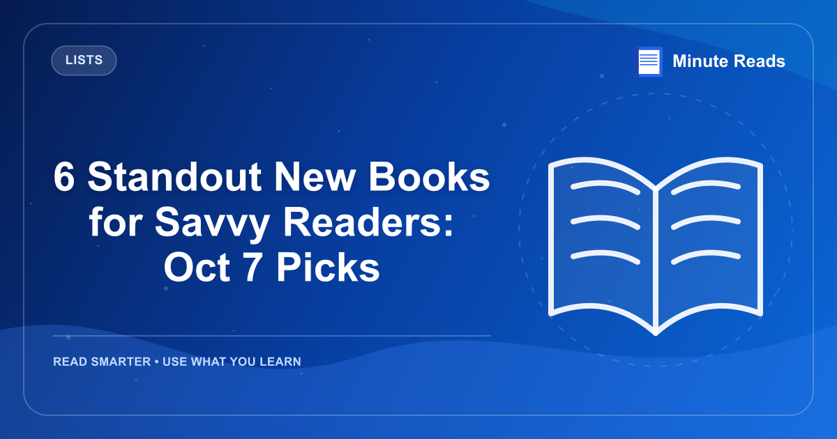 6 Standout New Books for Savvy Readers: Oct 7 Picks — MinuteReads blog thumbnail