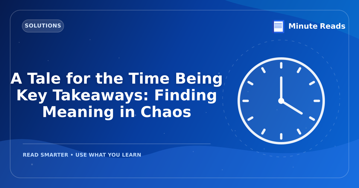 A Tale for the Time Being Key Takeaways: Finding Meaning in Chaos — MinuteReads blog thumbnail
