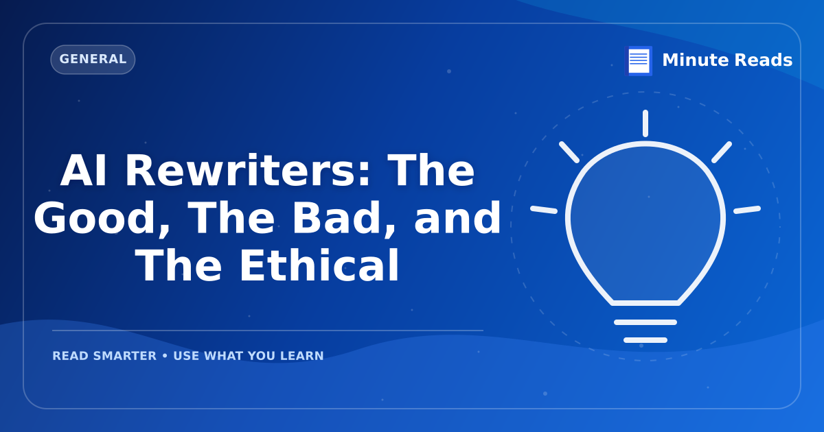 AI Rewriters: The Good, The Bad, and The Ethical — MinuteReads blog thumbnail
