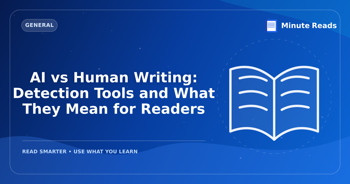 AI vs Human Writing: Detection Tools and What They Mean for Readers — MinuteReads blog thumbnail