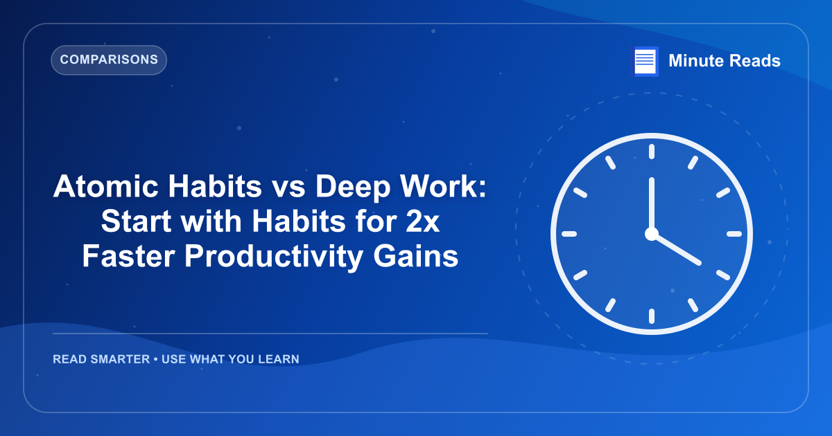 Atomic Habits vs Deep Work: Start with Habits for 2x Faster Productivity Gains — MinuteReads blog thumbnail