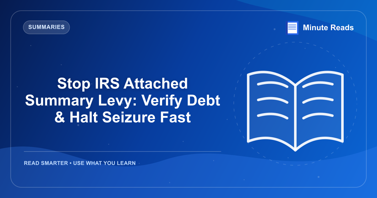 Stop IRS Attached Summary Levy: Verify Debt & Halt Seizure Fast — MinuteReads blog thumbnail