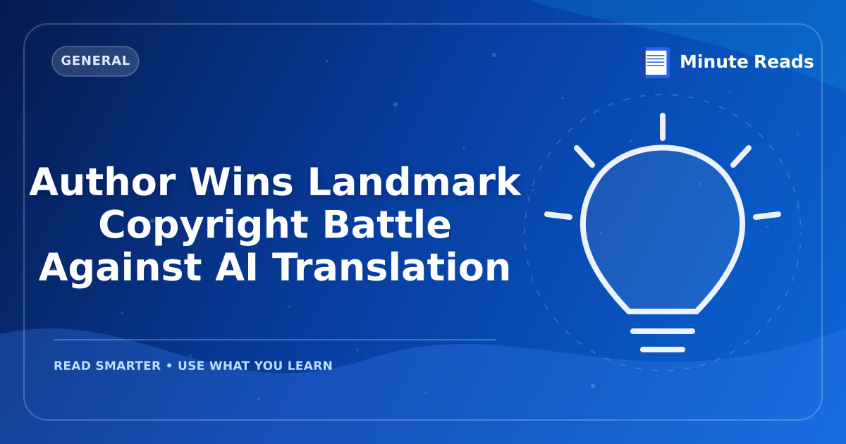 Author Wins Landmark Copyright Battle Against AI Translation — MinuteReads blog thumbnail