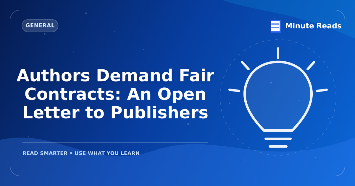 Authors Demand Fair Contracts: An Open Letter to Publishers — MinuteReads blog thumbnail