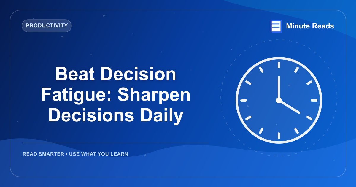 Beat Decision Fatigue: Sharpen Decisions Daily — MinuteReads blog thumbnail