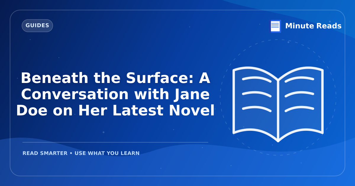 Beneath the Surface: A Conversation with Jane Doe on Her Latest Novel — MinuteReads blog thumbnail