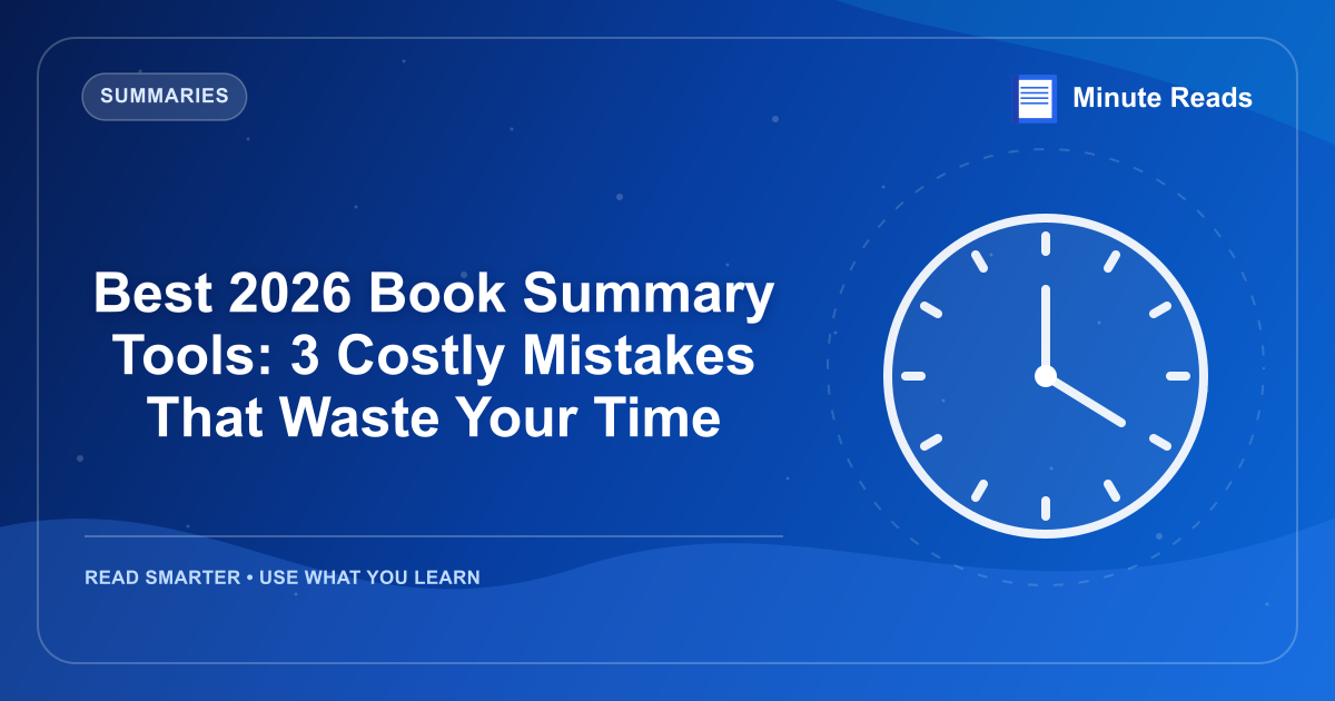 Best 2026 Book Summary Tools: 3 Costly Mistakes That Waste Your Time — MinuteReads blog thumbnail