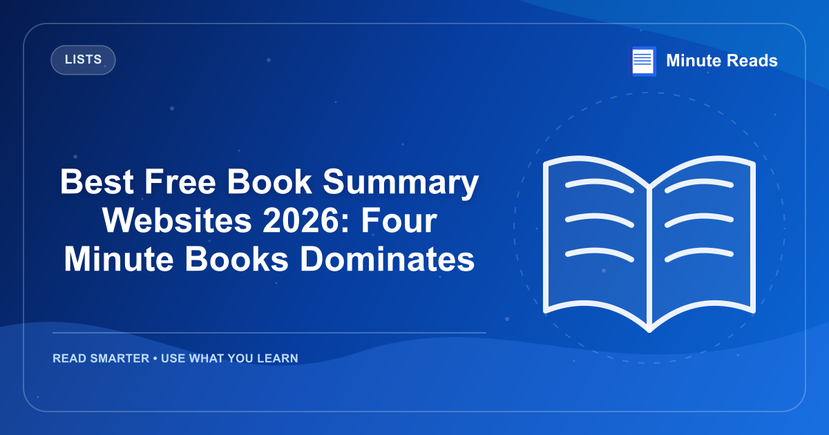Best Free Book Summary Websites 2026: Four Minute Books Dominates — MinuteReads blog thumbnail