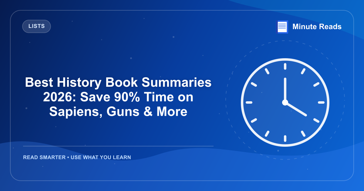 Best History Book Summaries 2026: Save 90% Time on Sapiens, Guns & More — MinuteReads blog thumbnail