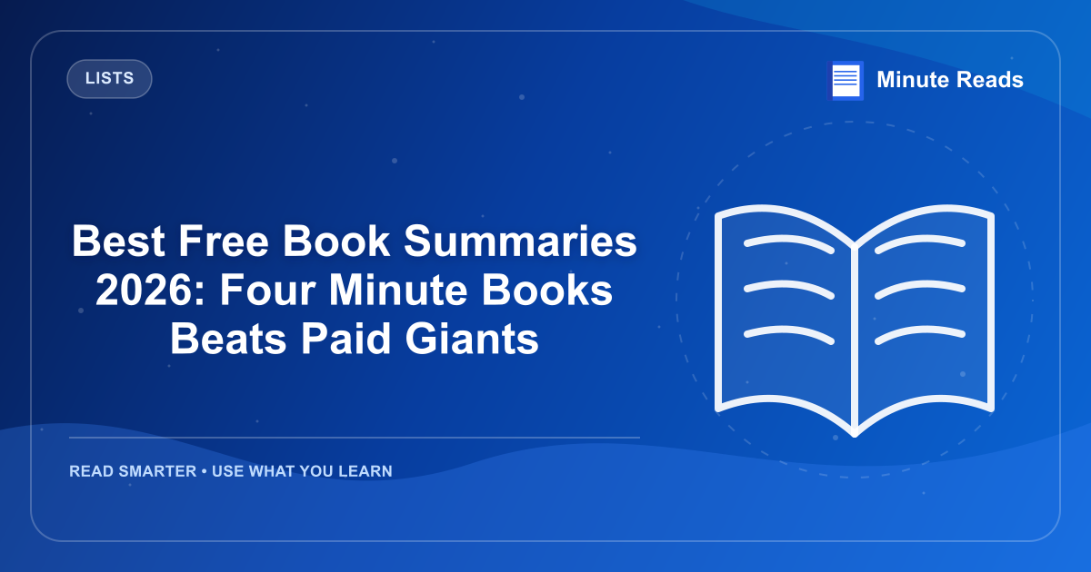 Best Free Book Summaries 2026: Four Minute Books Beats Paid Giants — MinuteReads blog thumbnail