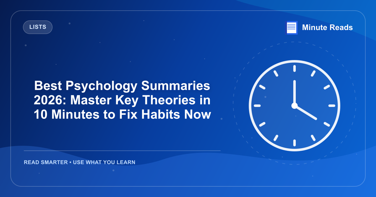 Best Psychology Summaries 2026: Master Key Theories in 10 Minutes to Fix Habits Now — MinuteReads blog thumbnail