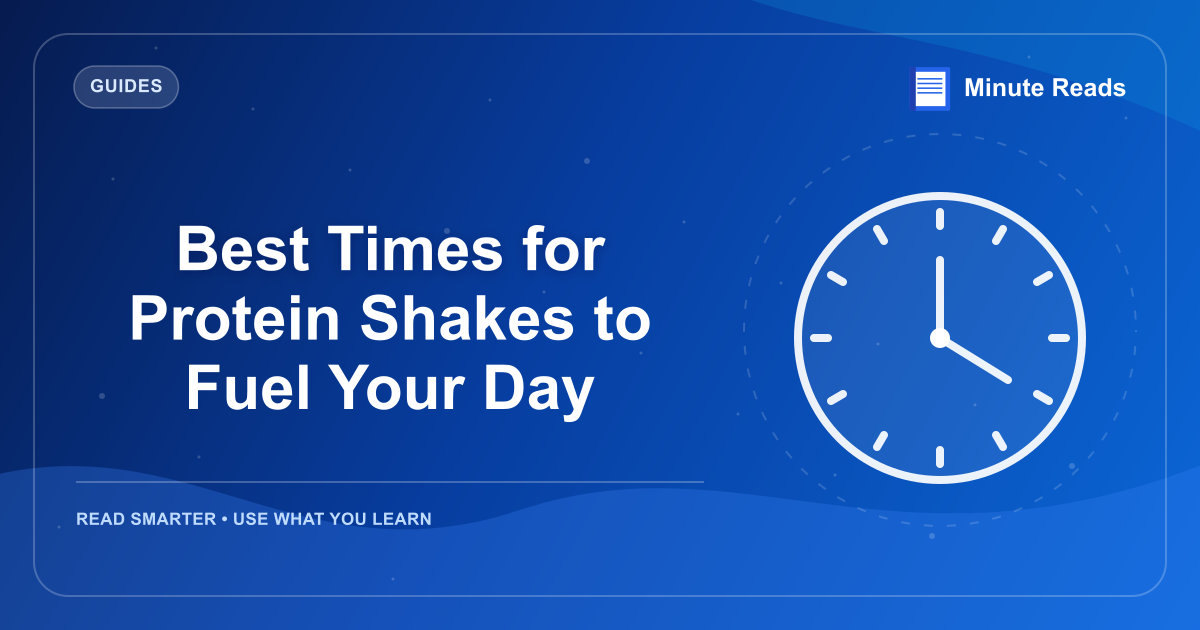 Best Times for Protein Shakes to Fuel Your Day — MinuteReads blog thumbnail
