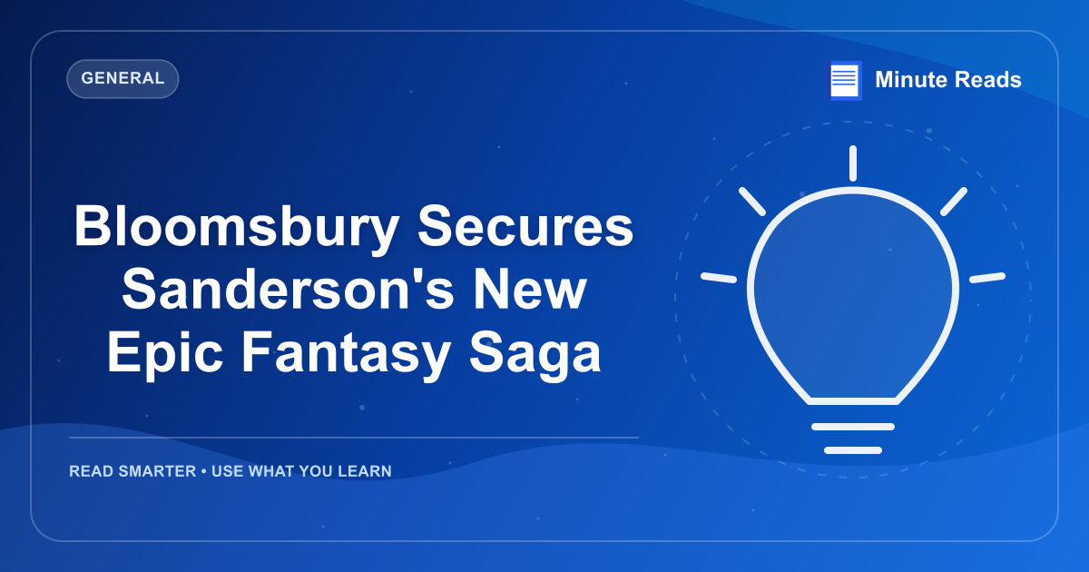 Bloomsbury Secures Sanderson's New Epic Fantasy Saga — MinuteReads blog thumbnail