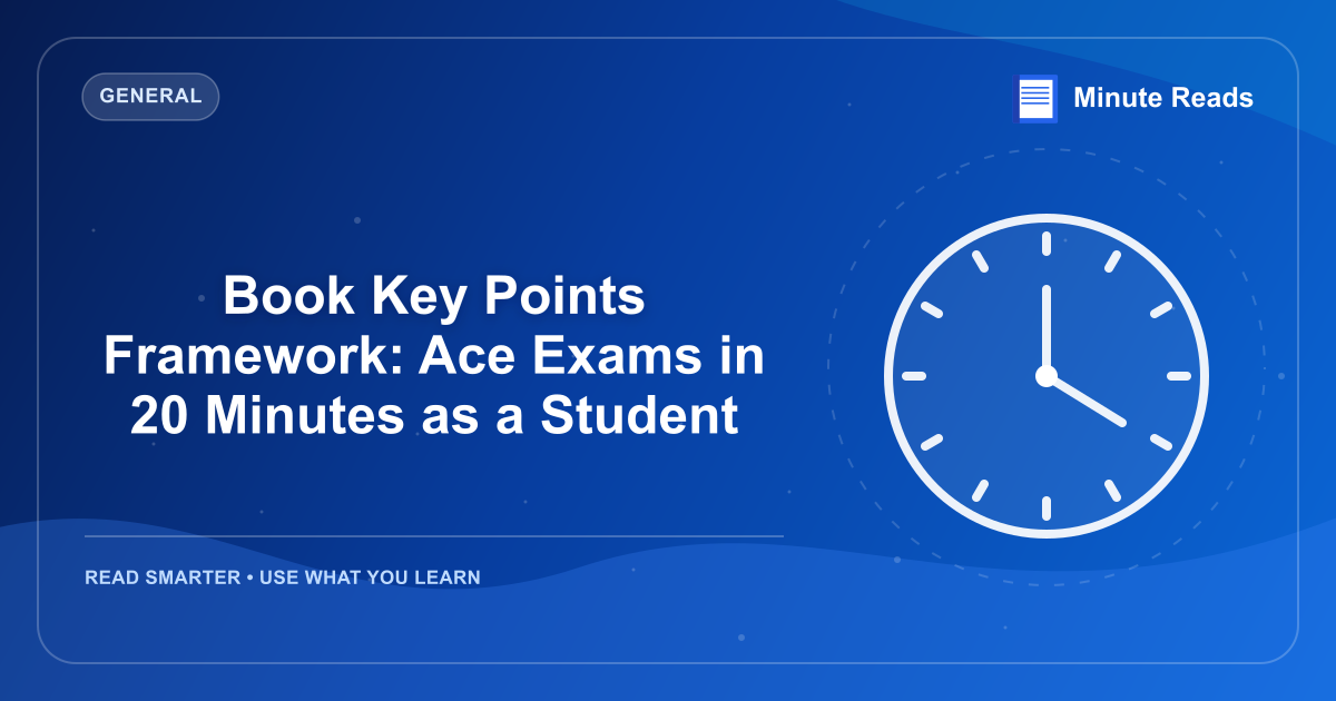 Book Key Points Framework: Ace Exams in 20 Minutes as a Student — MinuteReads blog thumbnail