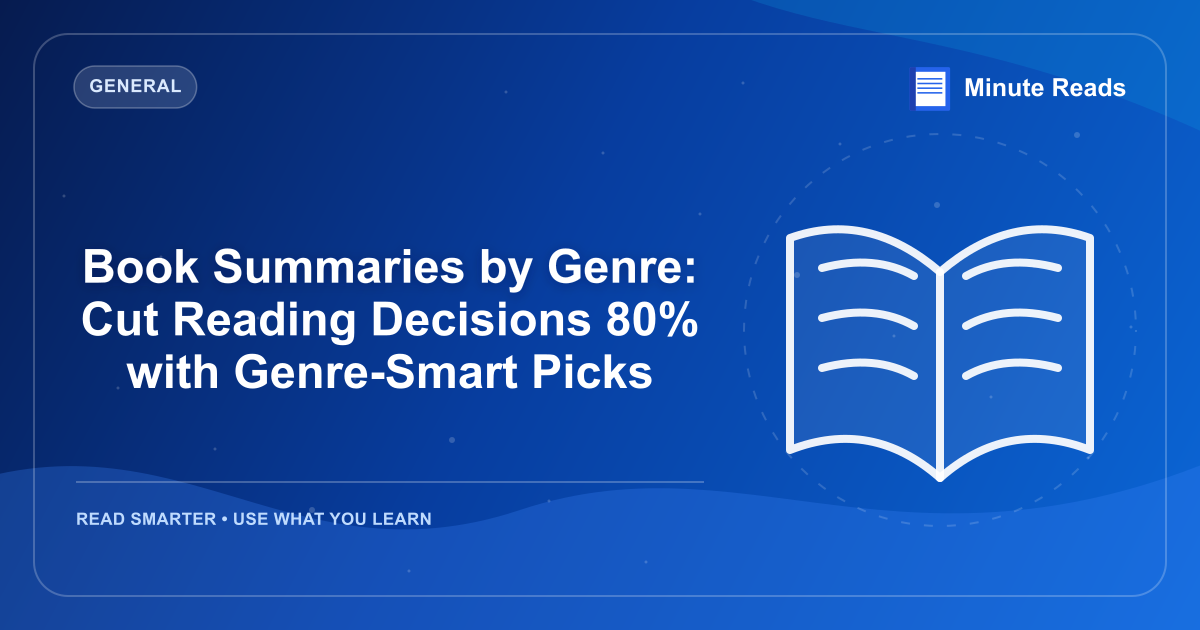 Book Summaries by Genre: Cut Reading Decisions 80% with Genre-Smart Picks — MinuteReads blog thumbnail