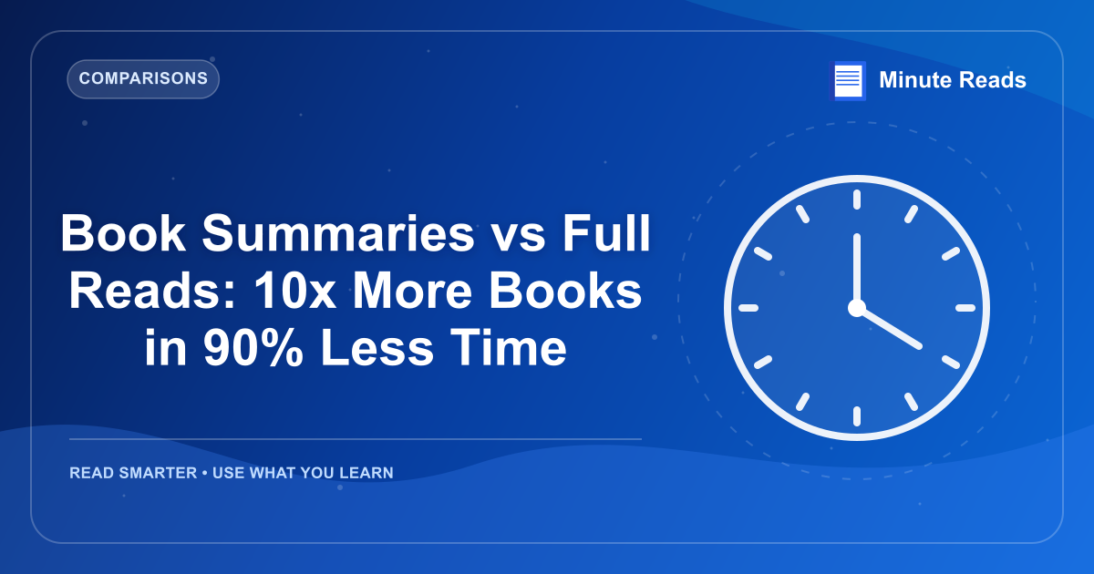 Book Summaries vs Full Reads: 10x More Books in 90% Less Time — MinuteReads blog thumbnail