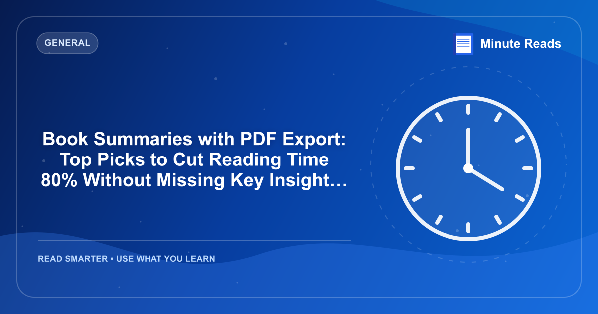 Book Summaries with PDF Export: Top Picks to Cut Reading Time 80% Without Missing Key Insights — MinuteReads blog thumbnail