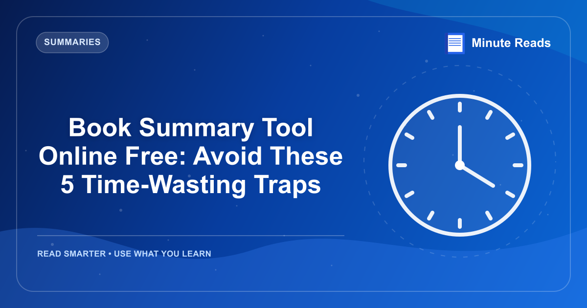 Book Summary Tool Online Free: Avoid These 5 Time-Wasting Traps — MinuteReads blog thumbnail
