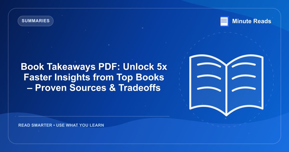 Book Takeaways PDF: Unlock 5x Faster Insights from Top Books – Proven Sources & Tradeoffs — MinuteReads blog thumbnail