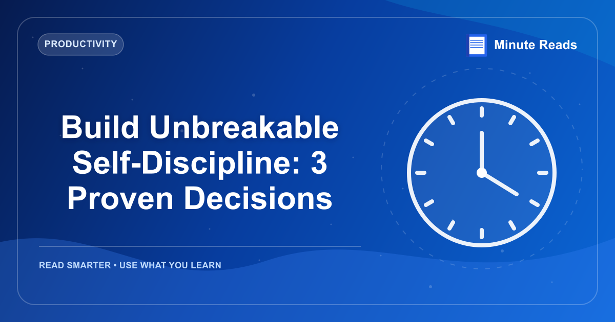 Build Unbreakable Self-Discipline: 3 Proven Decisions — MinuteReads blog thumbnail
