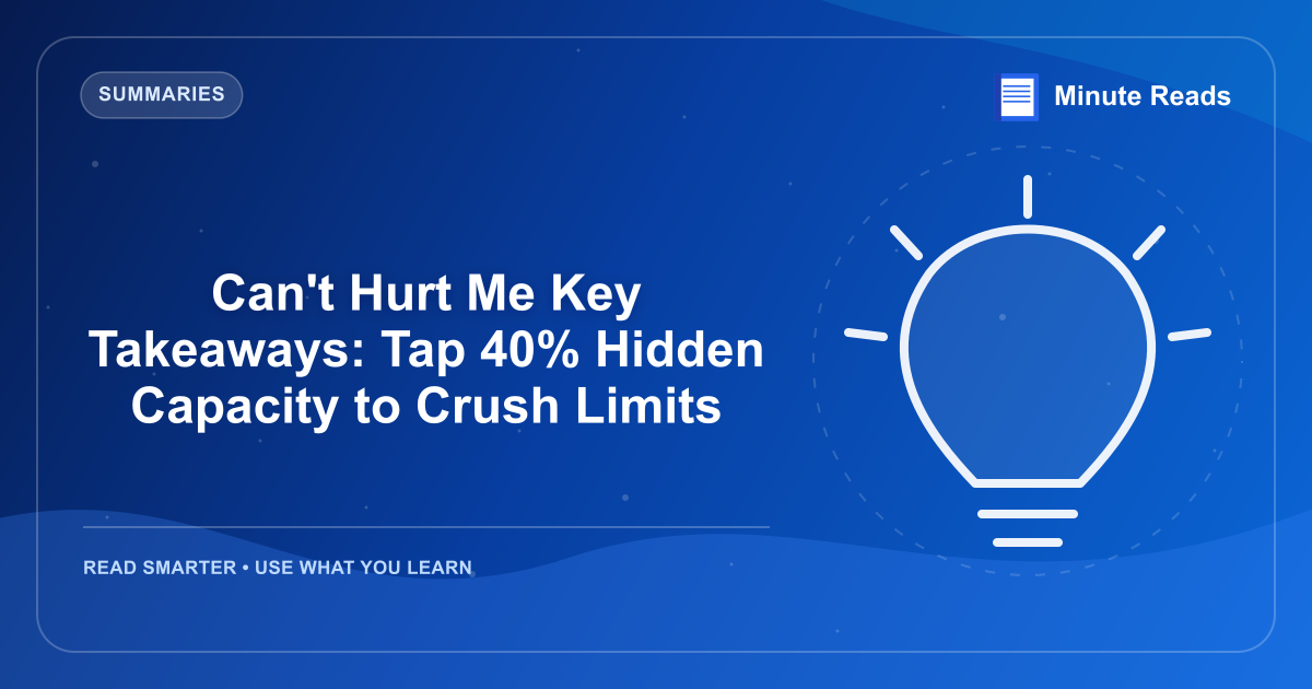 Can't Hurt Me Key Takeaways: Tap 40% Hidden Capacity to Crush Limits — MinuteReads blog thumbnail