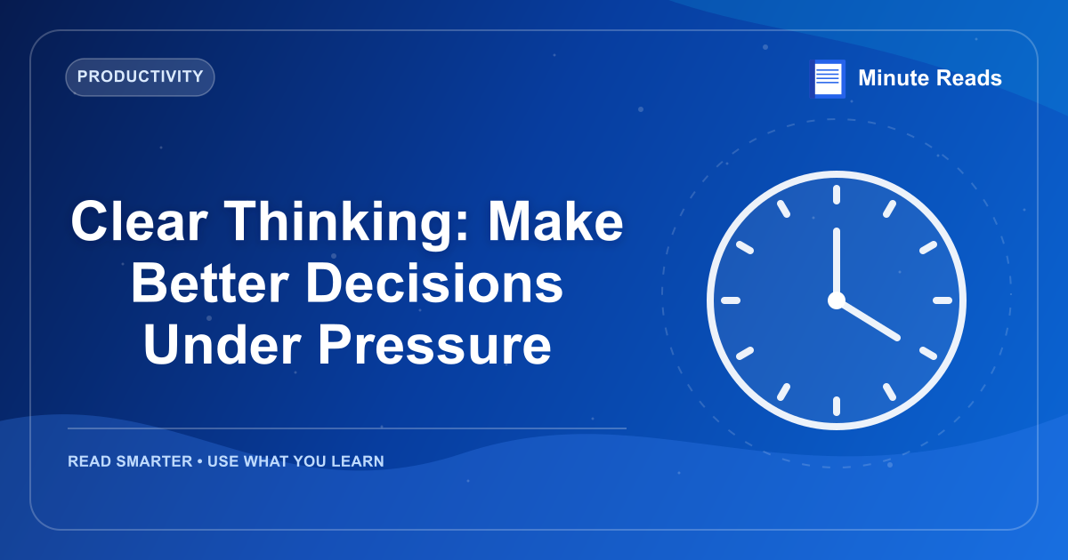 Clear Thinking: Make Better Decisions Under Pressure — MinuteReads blog thumbnail