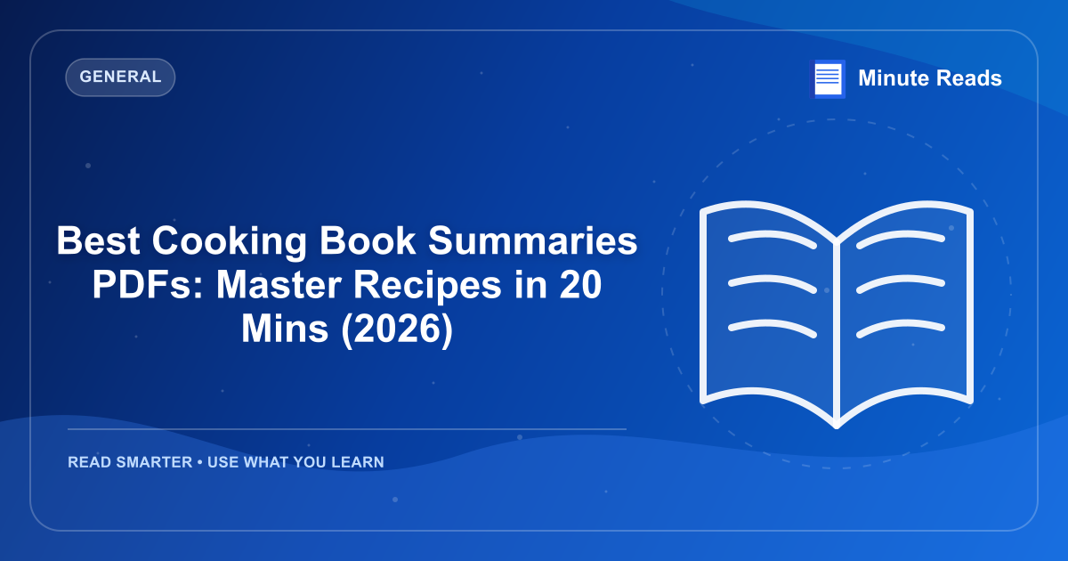 Best Cooking Book Summaries PDFs: Master Recipes in 20 Mins (2026) — MinuteReads blog thumbnail