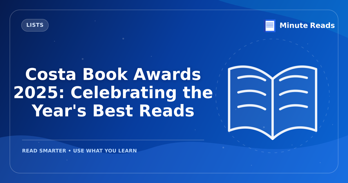 Costa Book Awards 2026: Celebrating the Year's Best Reads — MinuteReads blog thumbnail
