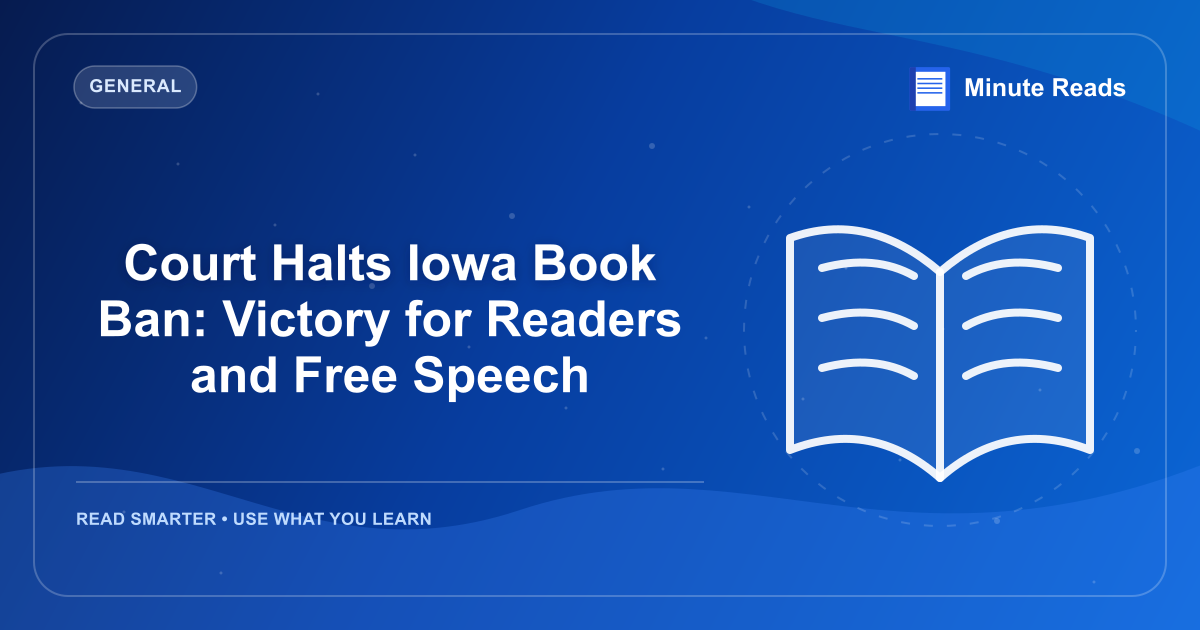 Court Halts Iowa Book Ban: Victory for Readers and Free Speech — MinuteReads blog thumbnail