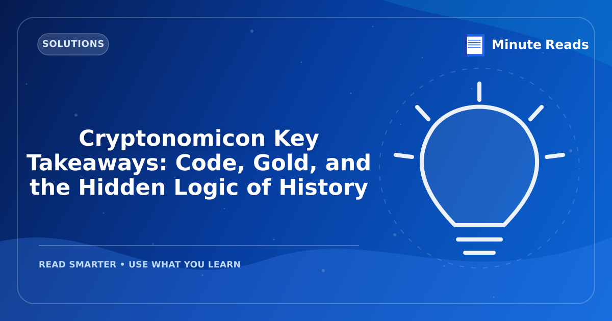 Cryptonomicon Key Takeaways: Code, Gold, and the Hidden Logic of History — MinuteReads blog thumbnail