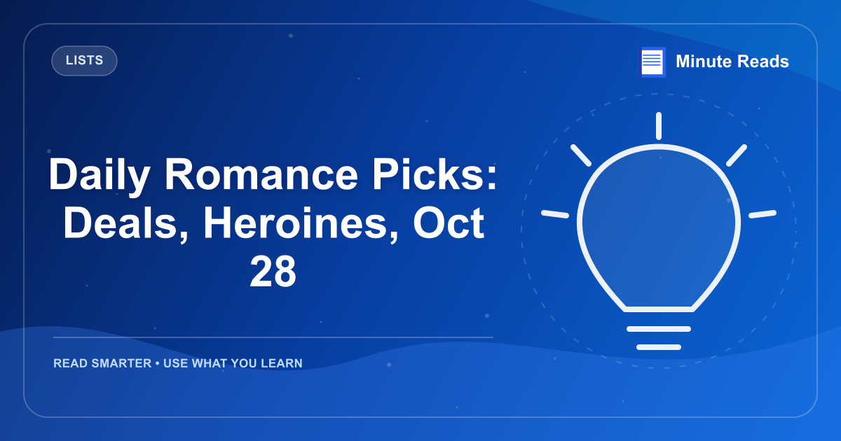 Daily Romance Picks: Deals, Heroines, Oct 28 — MinuteReads blog thumbnail