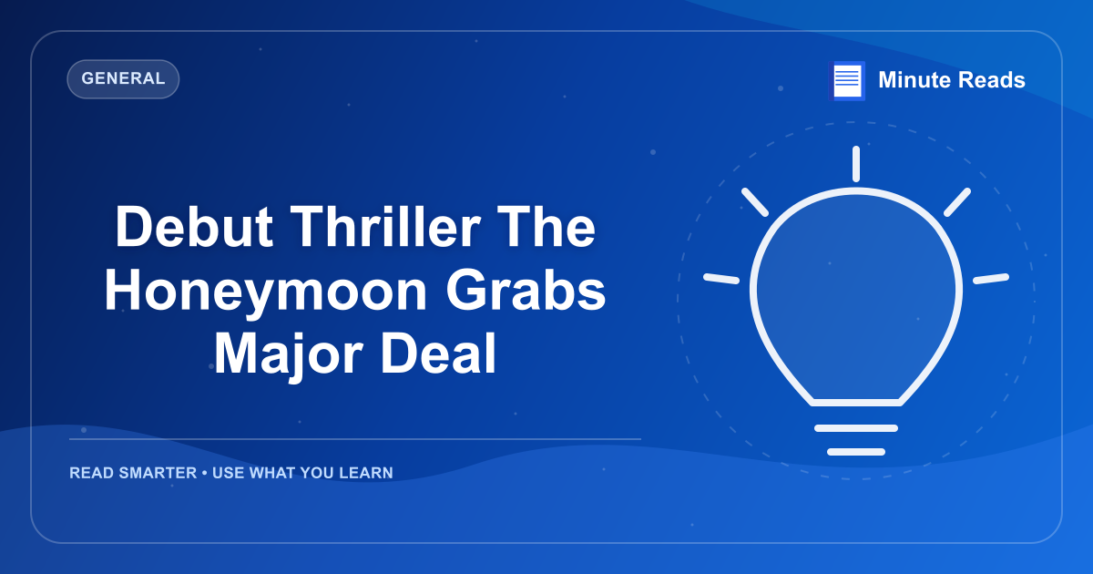 Debut Thriller The Honeymoon Grabs Major Deal — MinuteReads blog thumbnail