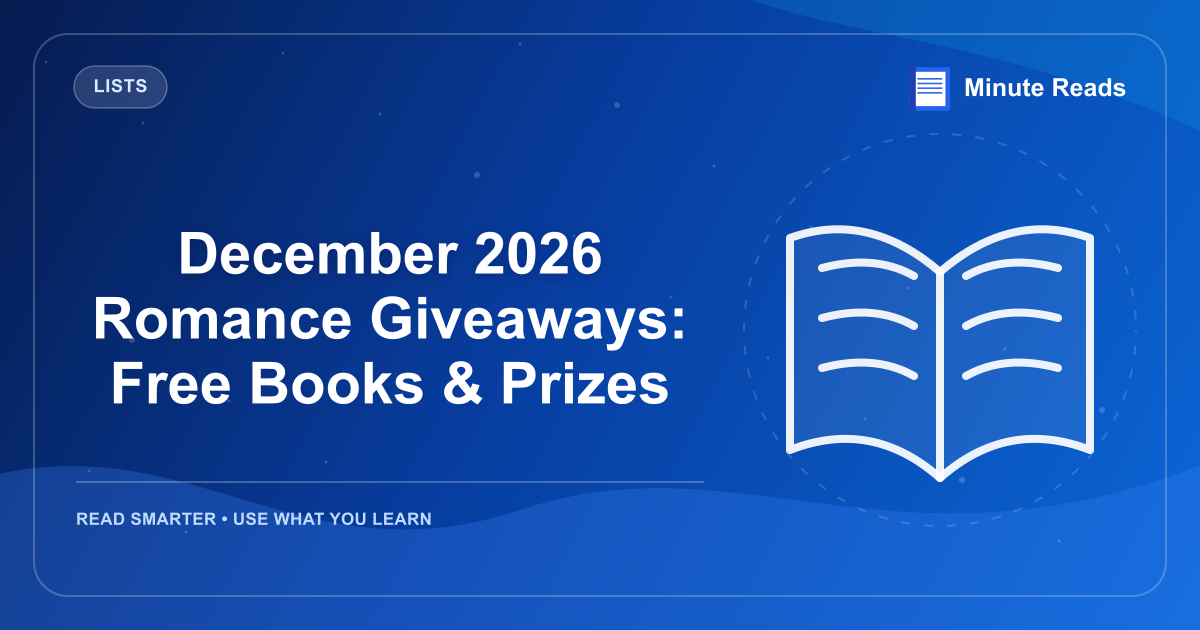 December 2026 Romance Giveaways: Free Books & Prizes — MinuteReads blog thumbnail