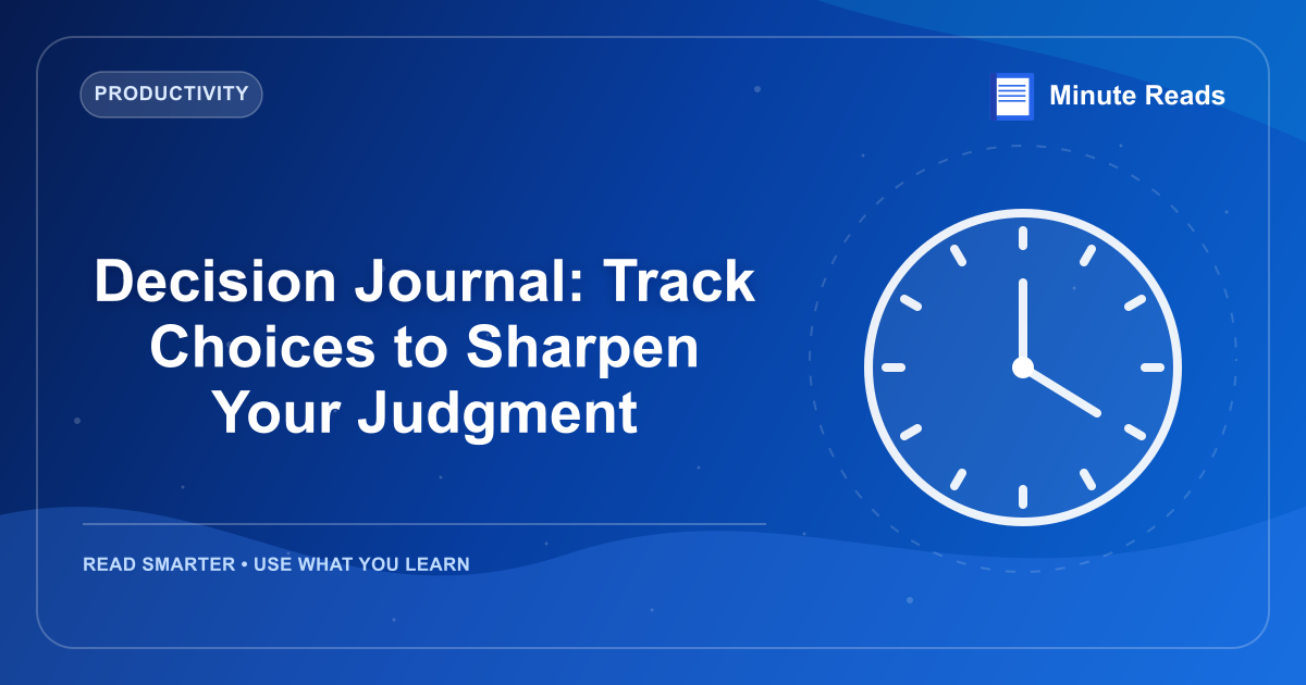 Decision Journal: Track Choices to Sharpen Your Judgment — MinuteReads blog thumbnail