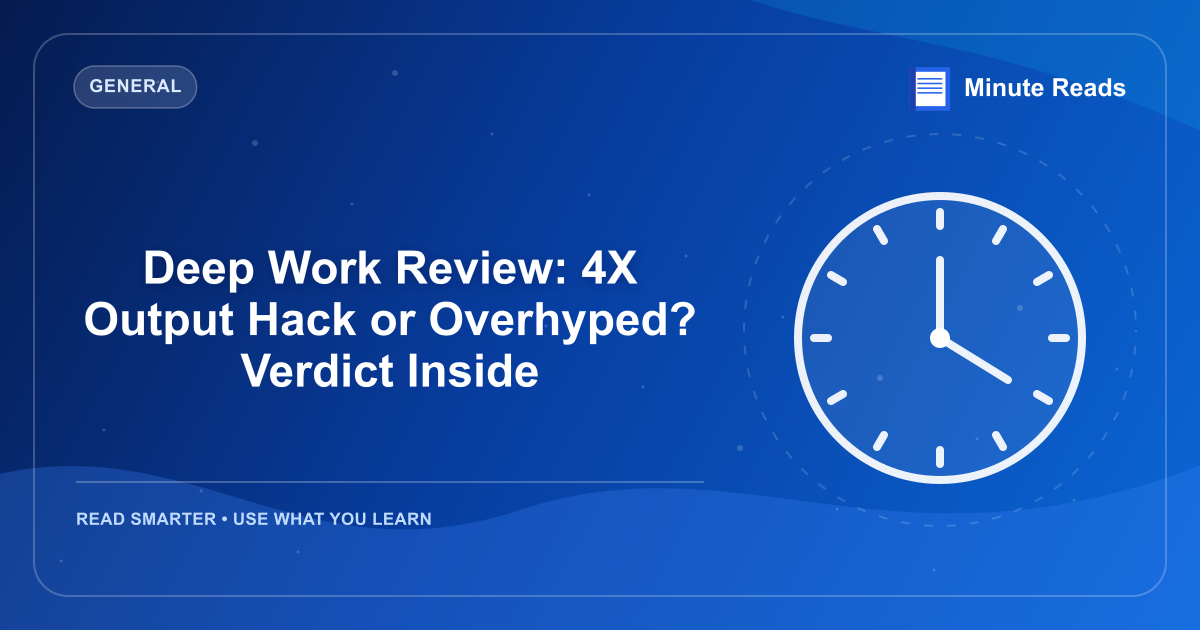 Deep Work Review: 4X Output Hack or Overhyped? Verdict Inside — MinuteReads blog thumbnail