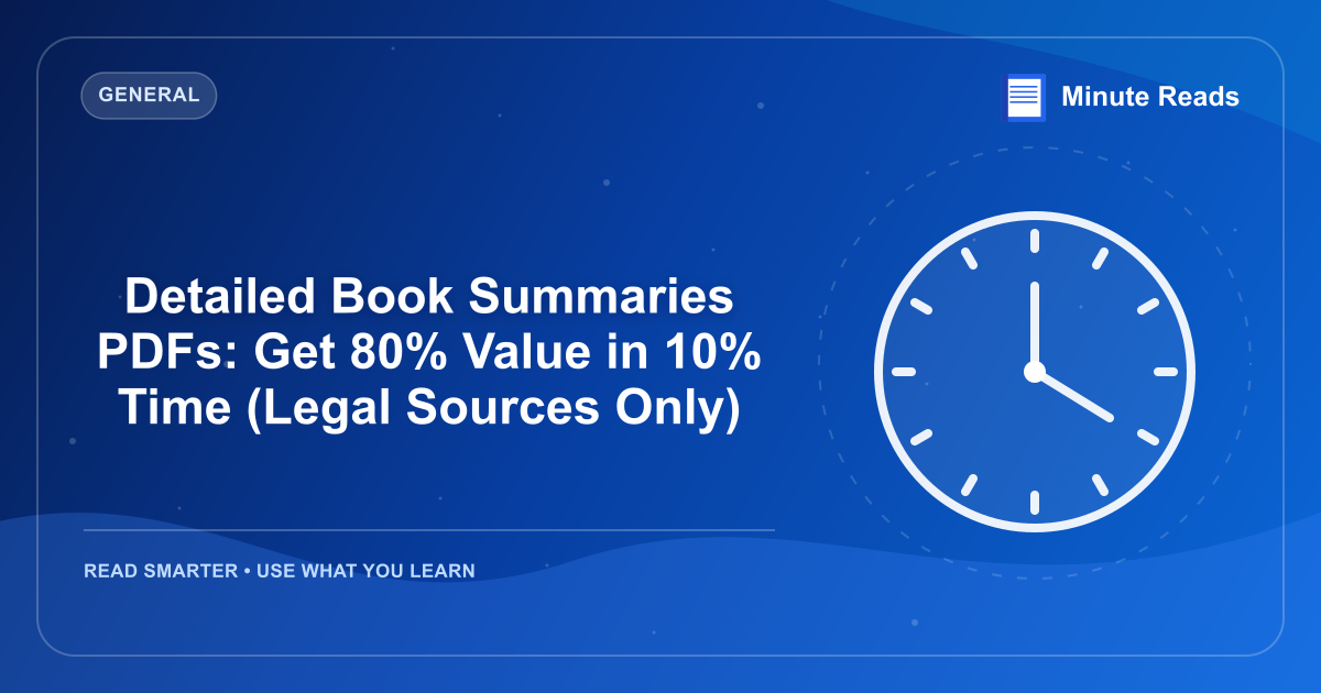 Detailed Book Summaries PDFs: Get 80% Value in 10% Time (Legal Sources Only) — MinuteReads blog thumbnail