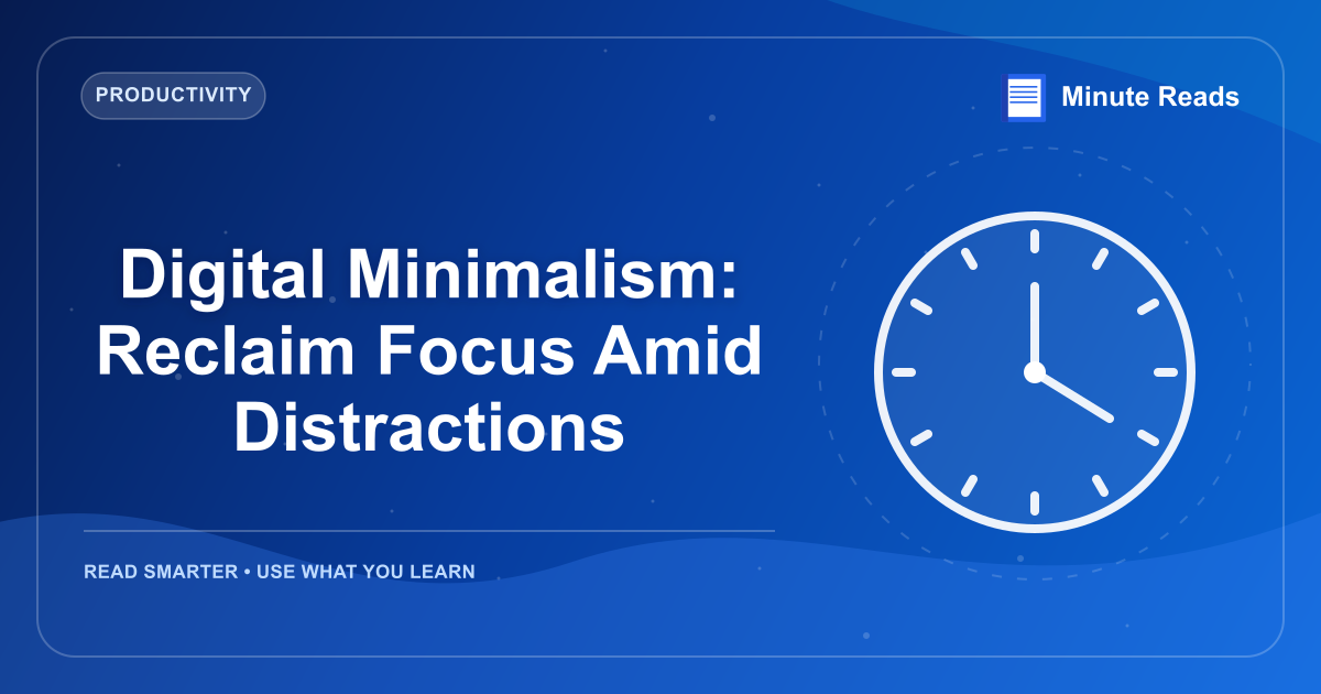 Digital Minimalism: Reclaim Focus Amid Distractions — MinuteReads blog thumbnail