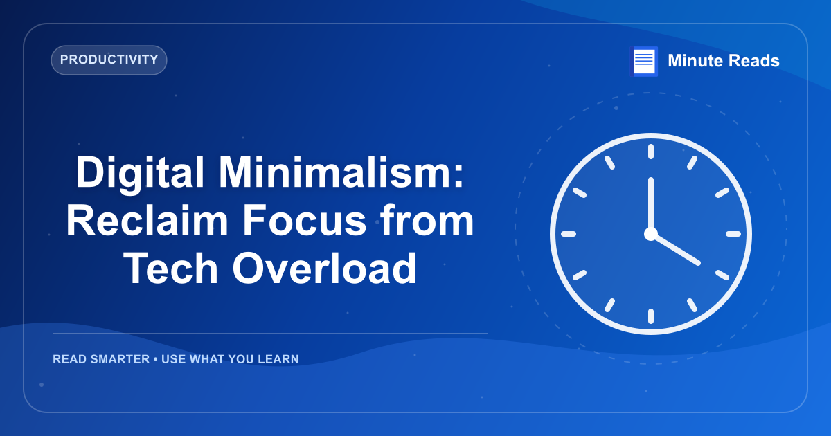 Digital Minimalism: Reclaim Focus from Tech Overload — MinuteReads blog thumbnail