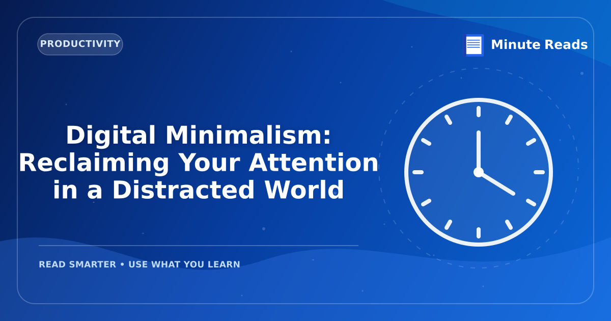 Digital Minimalism: Reclaiming Your Attention in a Distracted World — MinuteReads blog thumbnail