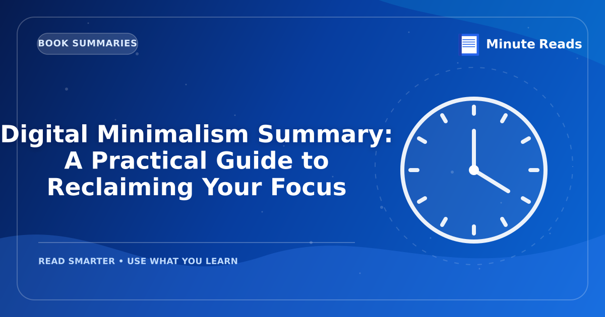 Digital Minimalism Summary: A Practical Guide to Reclaiming Your Focus — MinuteReads blog thumbnail