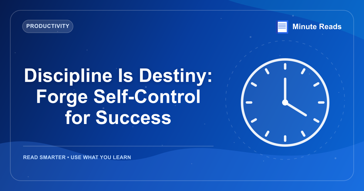 Discipline Is Destiny: Forge Self-Control for Success — MinuteReads blog thumbnail