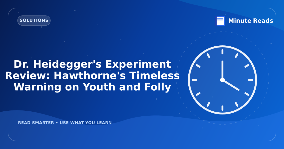 Dr. Heidegger's Experiment Review: Hawthorne's Timeless Warning on Youth and Folly — MinuteReads blog thumbnail